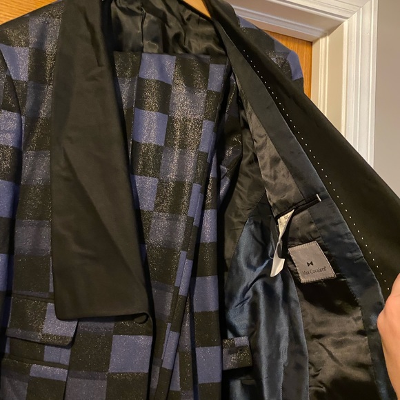 Max Cavalera | Suits & Blazers | Mens Blueblack Checkered Max Cavalera ...